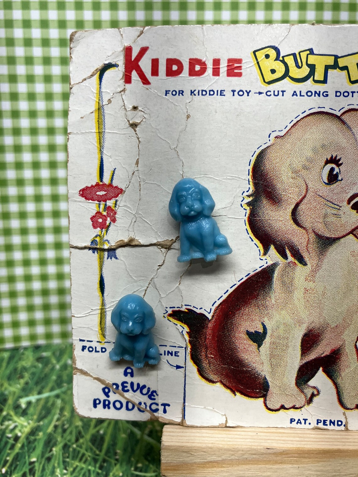 Prevue Kiddie Button Kutout Card With Blue Pups - Etsy