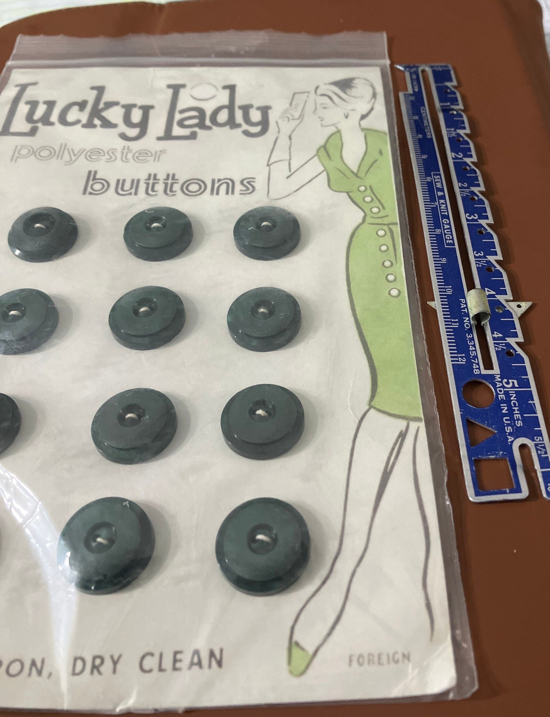 Three ‘luckyday’ Brand Reproduction Button Cards Attractively ...