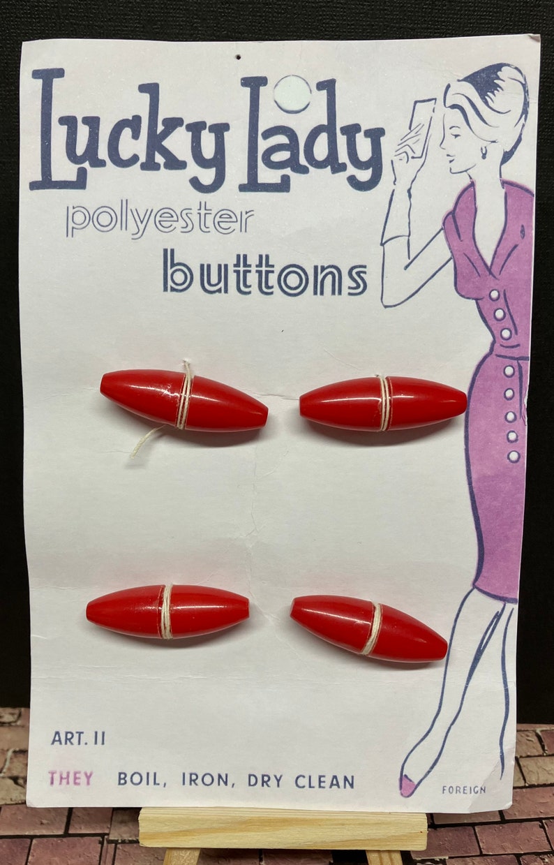 Three ‘luckyday’ Brand Reproduction Button Cards Attractively ...
