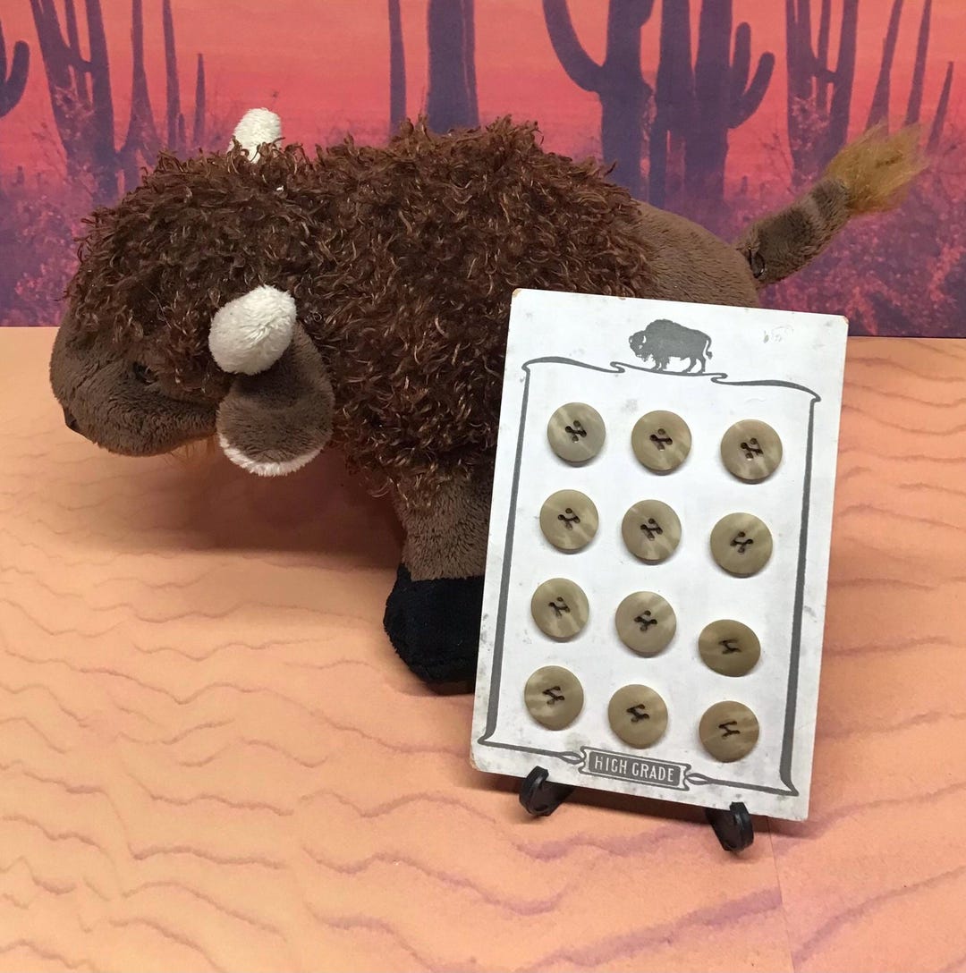 Vintage Buffalo Graphic Button Card With It’s Tan Two-tone 4-hole ...