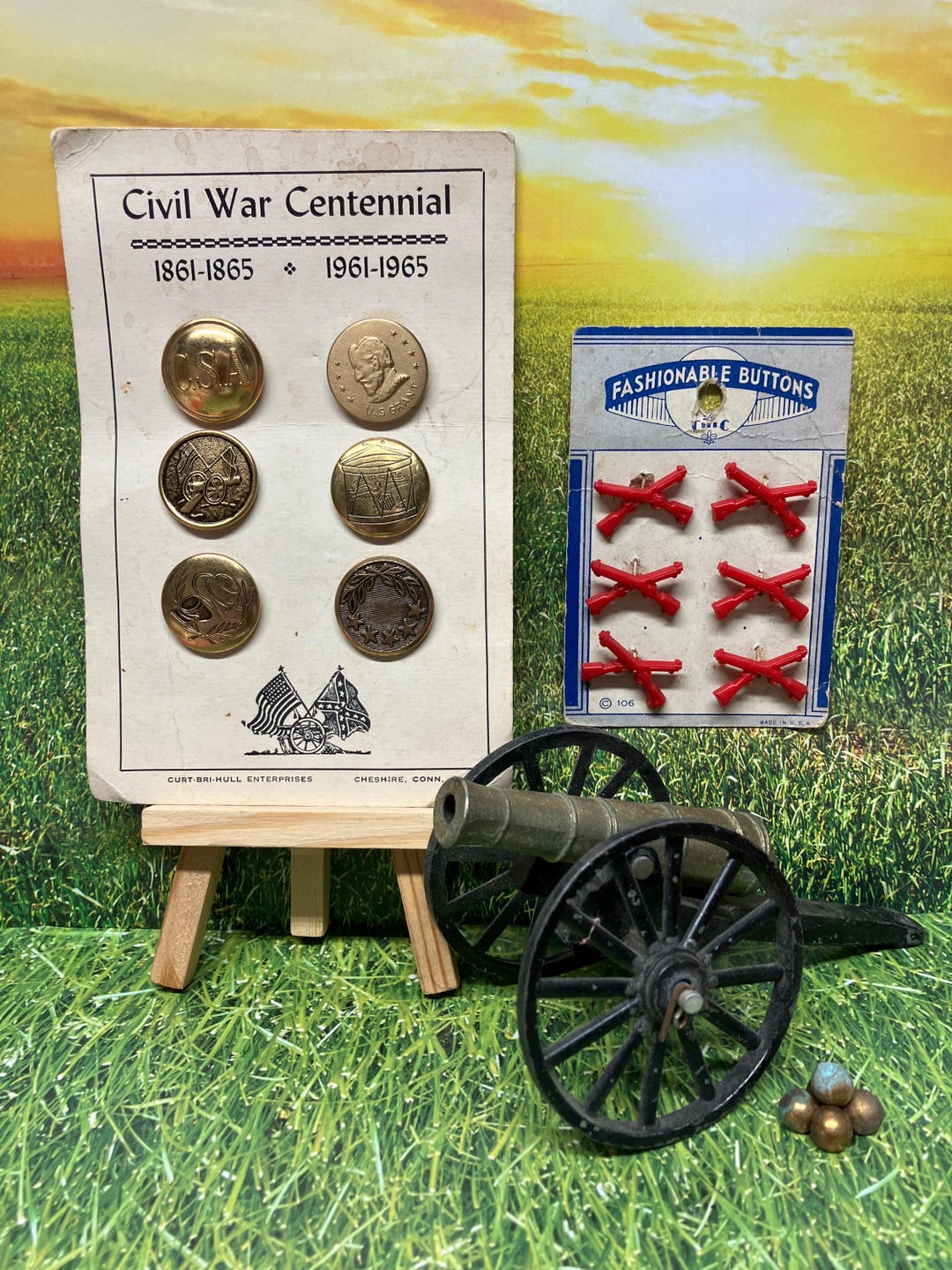1965 ‘civil War Centennial ‘ Button Card With It’s Buttons ...