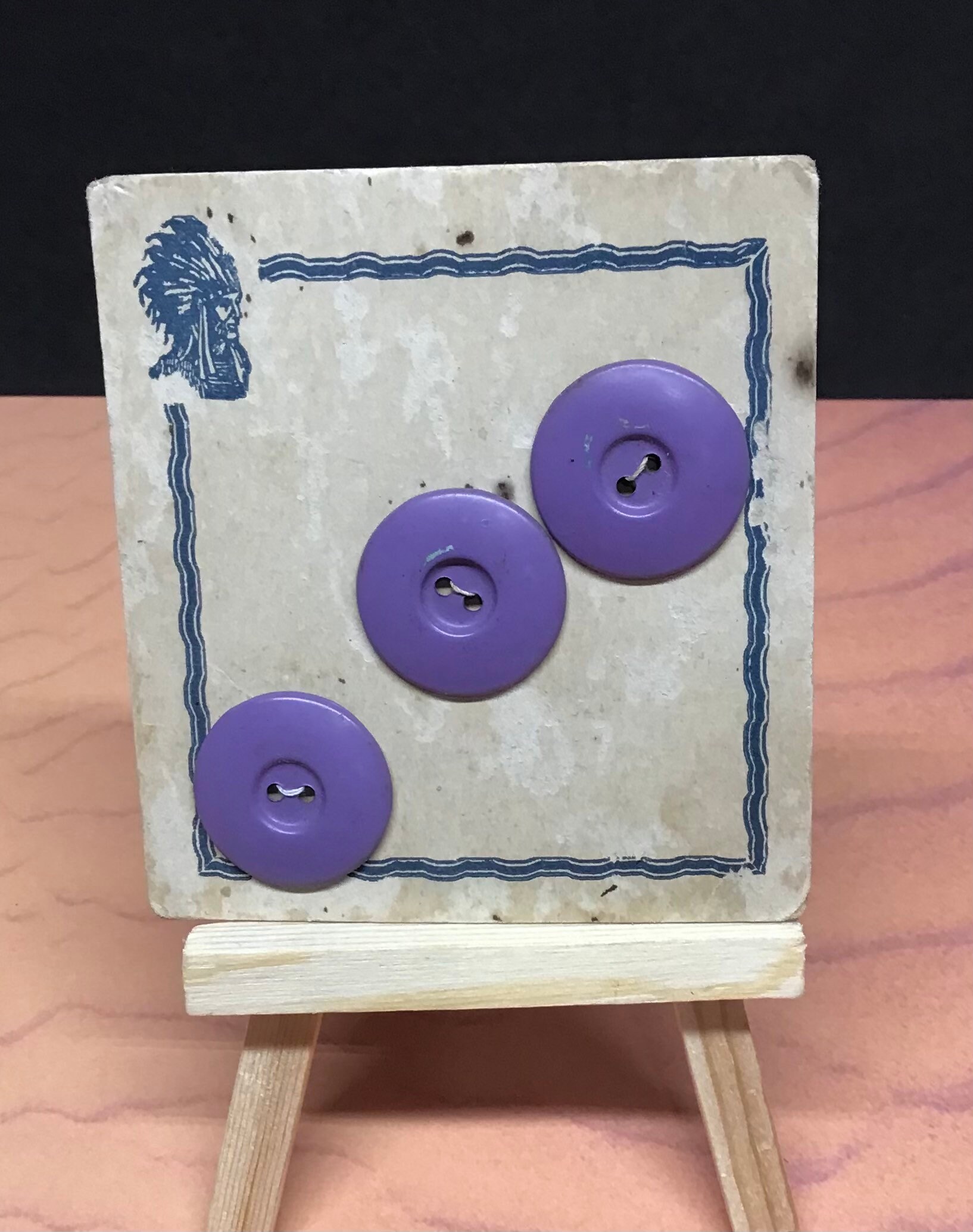Two Vintage Original Graphic indian Head Button Cards With - Etsy
