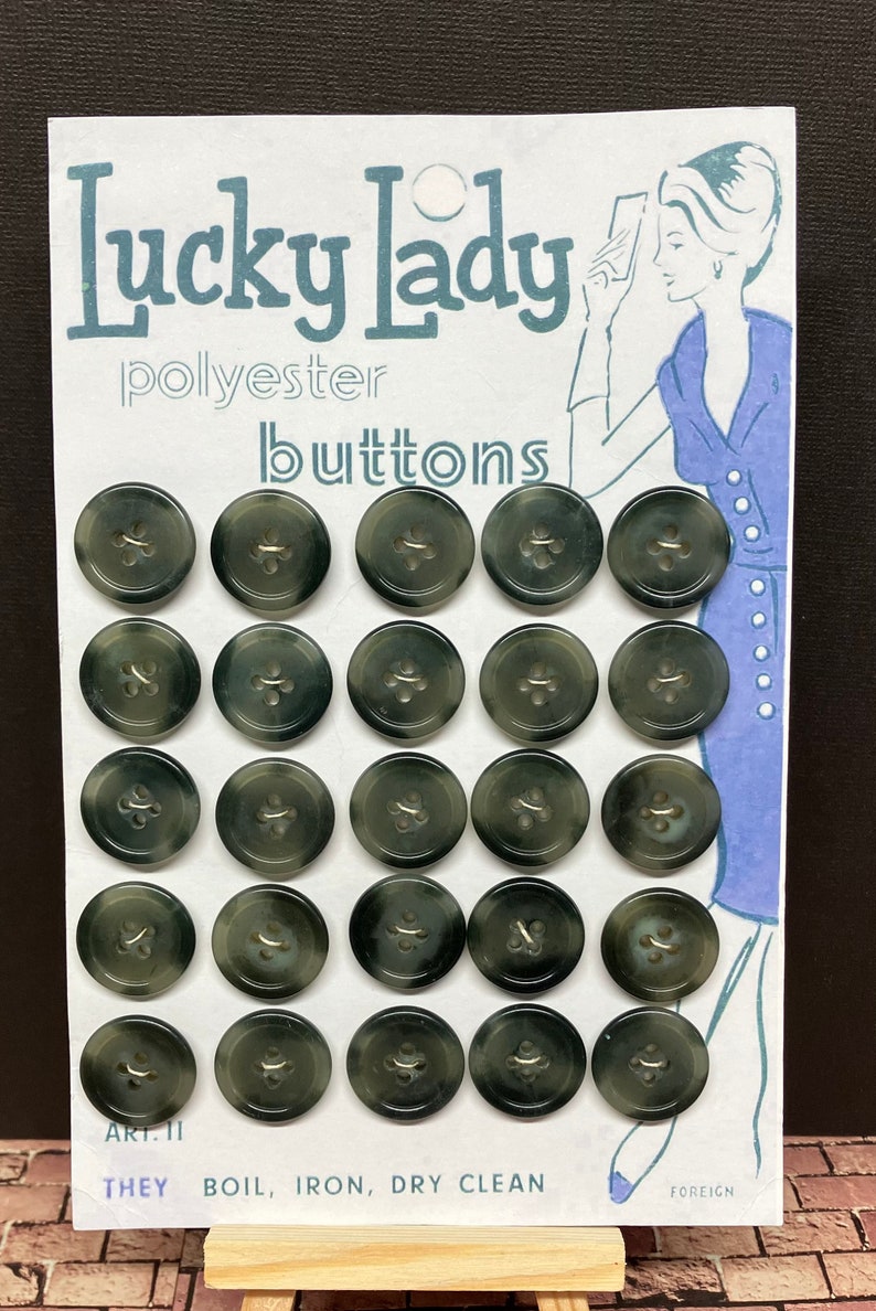 Three ‘luckyday’ Brand Reproduction Button Cards Attractively ...