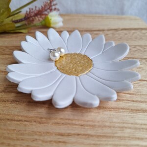 Sunflower and Daisy Trinket Trays | Floral Jewelry Dish | Polymer Clay ...