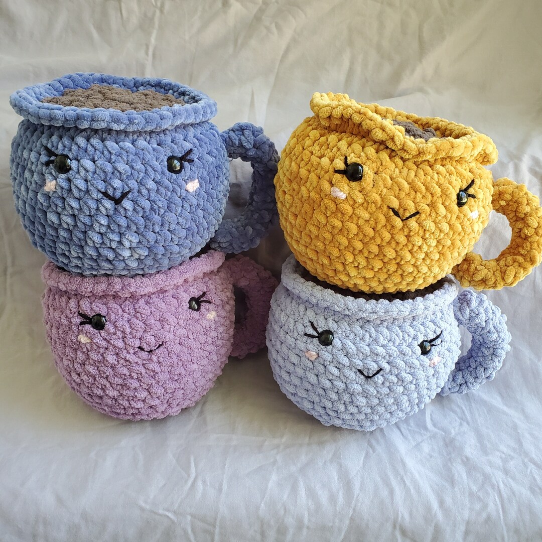 Kawaii Coffee Cup Crocheted Plushie Kawaii Food Plush - Etsy
