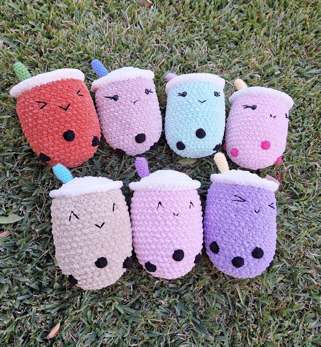 Boba Tea Crochet Plush Sensory Toys Pearl Milk Tea Kawaii Food Plushie ...