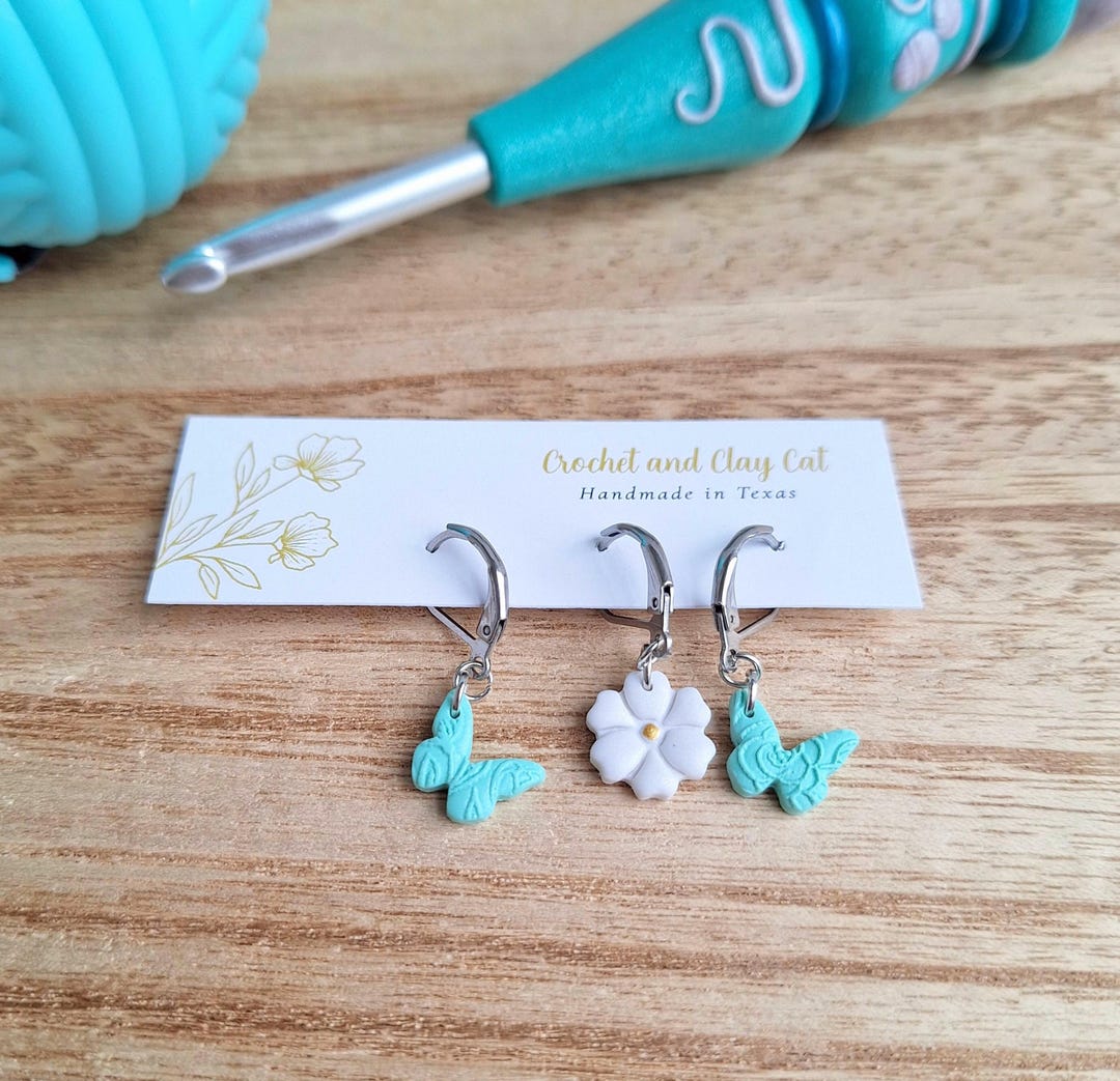 Flower Stitch Markers for Crochet and Knitting | Polymer Clay ...