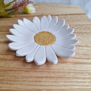 Sunflower and Daisy Trinket Trays Floral Jewelry Dish Polymer Clay Tray ...