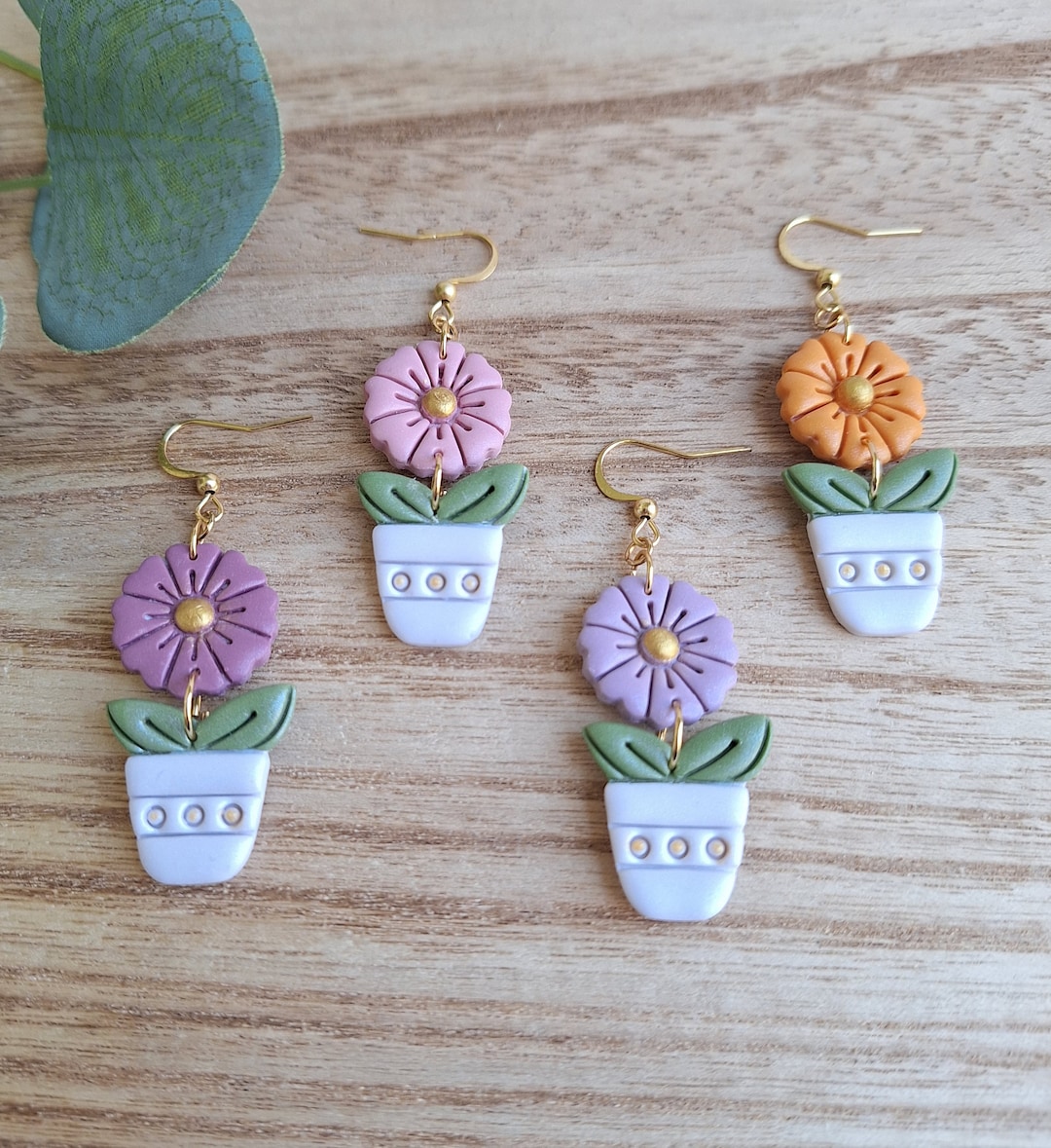 Potted Daisy Earrings Cottagecore Jewelry Polymer Clay Earring Plant ...