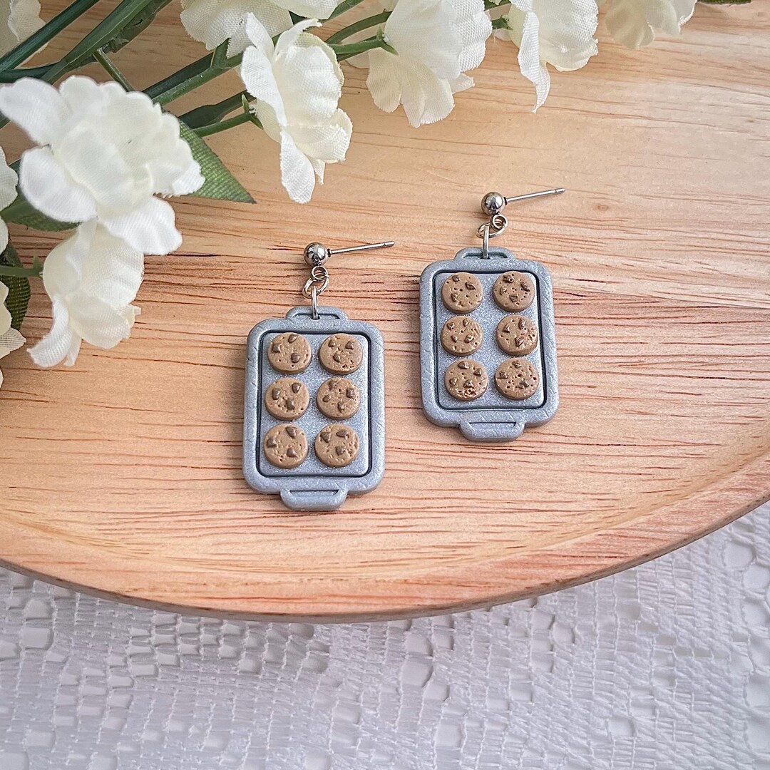 Chocolate Chip Cookie Earrings | Food Jewelry | Polymer Clay Earring ...