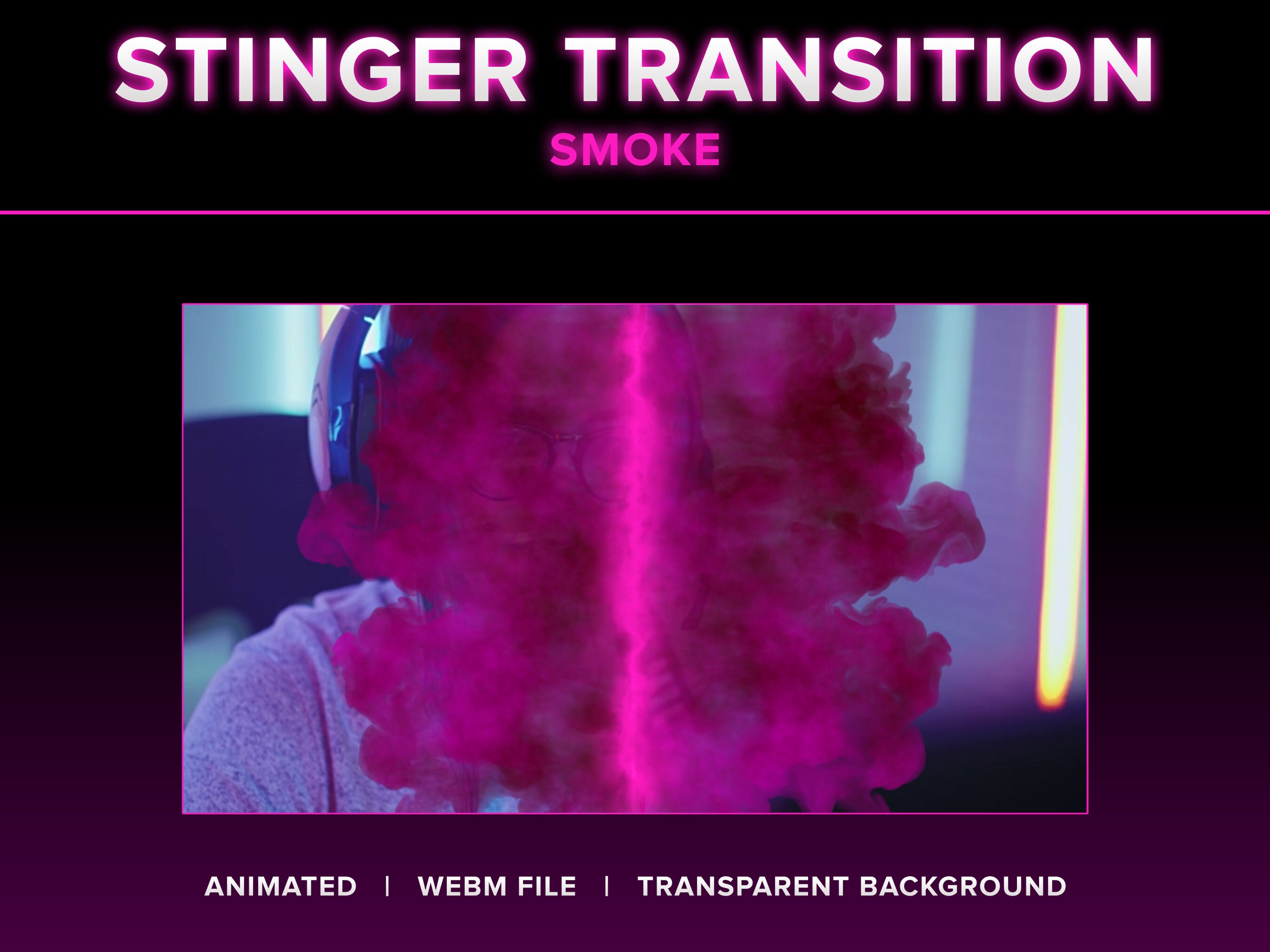 Animated Smoke Transition Overlay Twitch Customizable Color Stinger ...