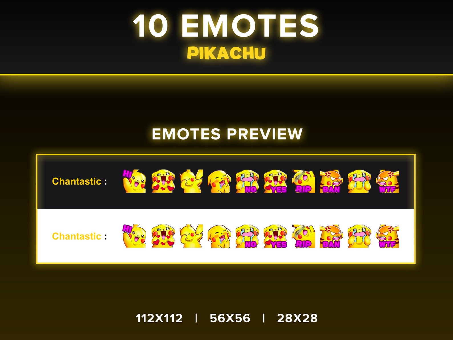 10 Pikachu Emotes | Cute Pokemon Emote Pack | for Twitch or Discord - Etsy