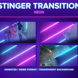 Transition Neon Lights Stinger Stream Pink & Cyan Twitch Streaming - Etsy