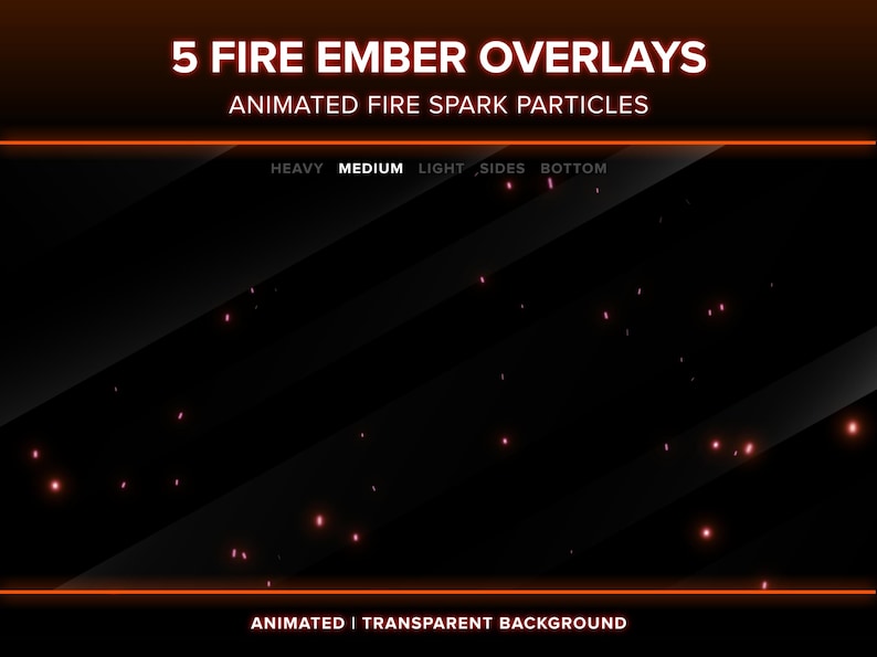 5 Fire Ember Overlays | Animated Fire Sparks Background | Vtuber Scene ...