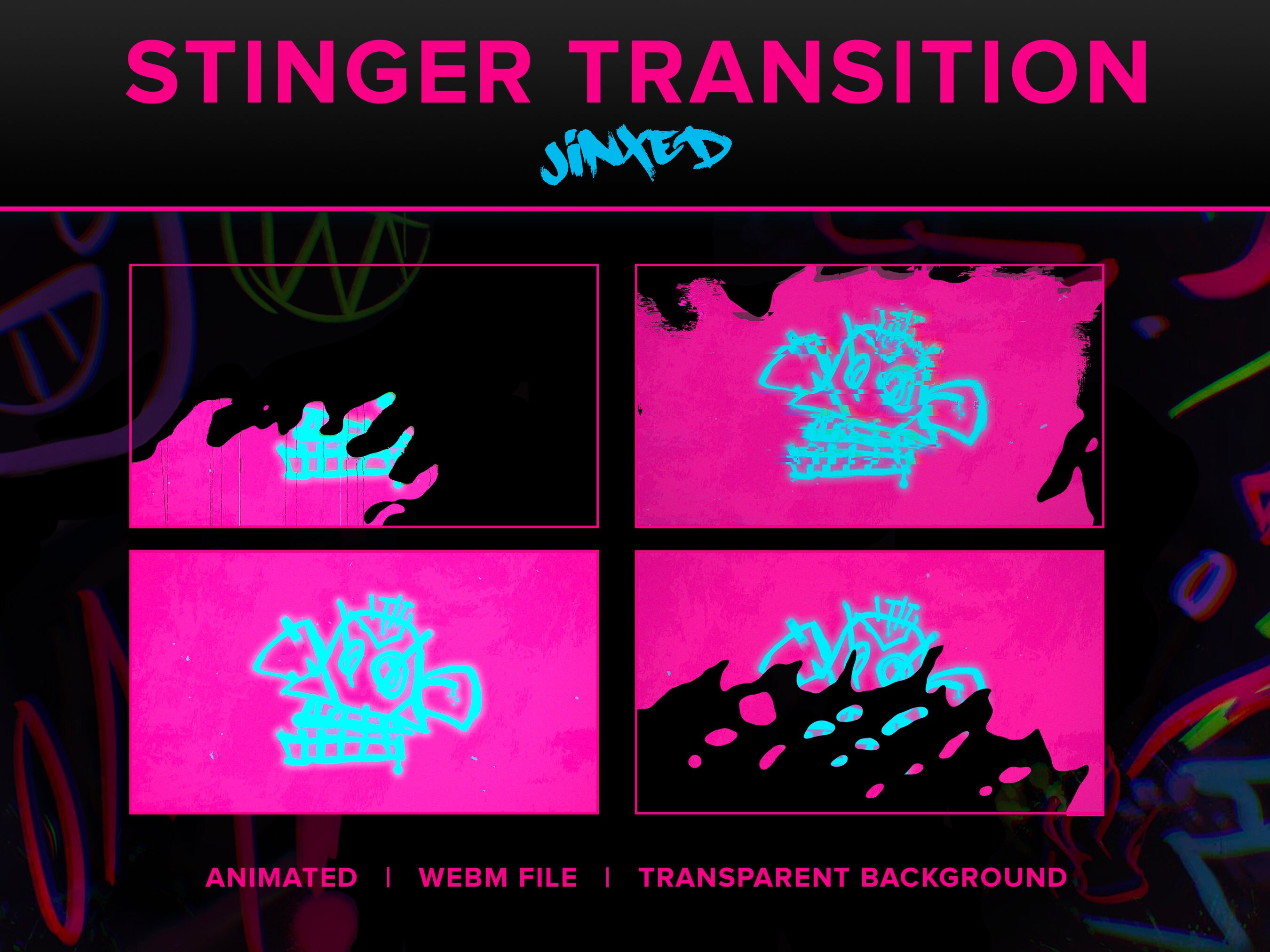 Jinx Stinger Transition for Twitch Streamers jinxed Pink & Blue Arcane ...