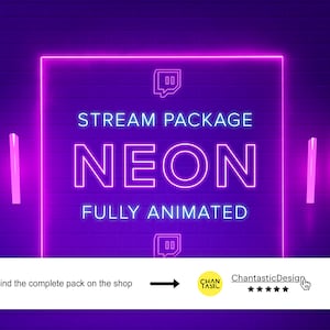7 Animated Neon Lights Stream Alerts | Pink & Cyan | New Subscriber ...