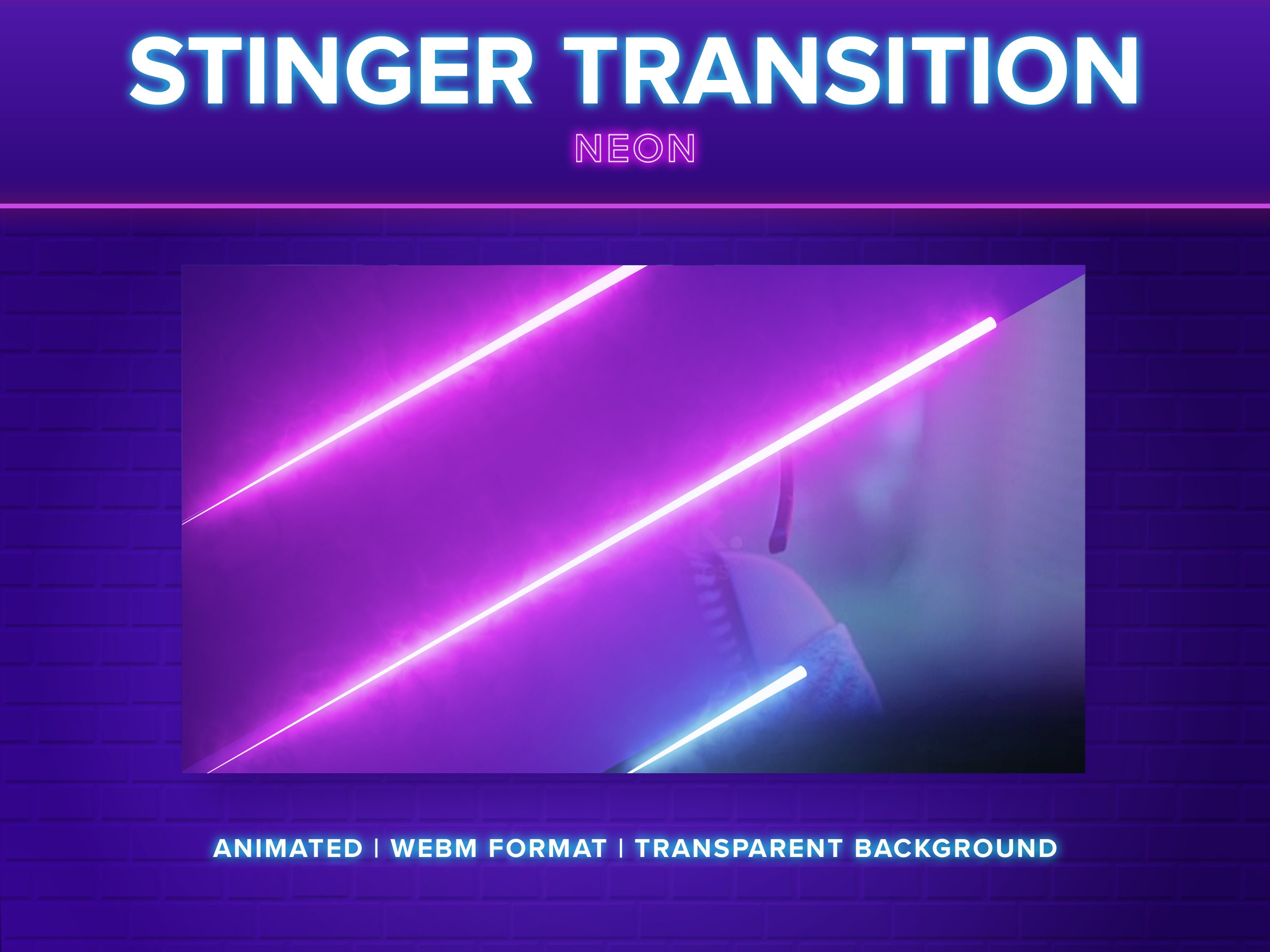 Transition Neon Lights Stinger Stream | Pink & Cyan Sci-fi Cyber ...