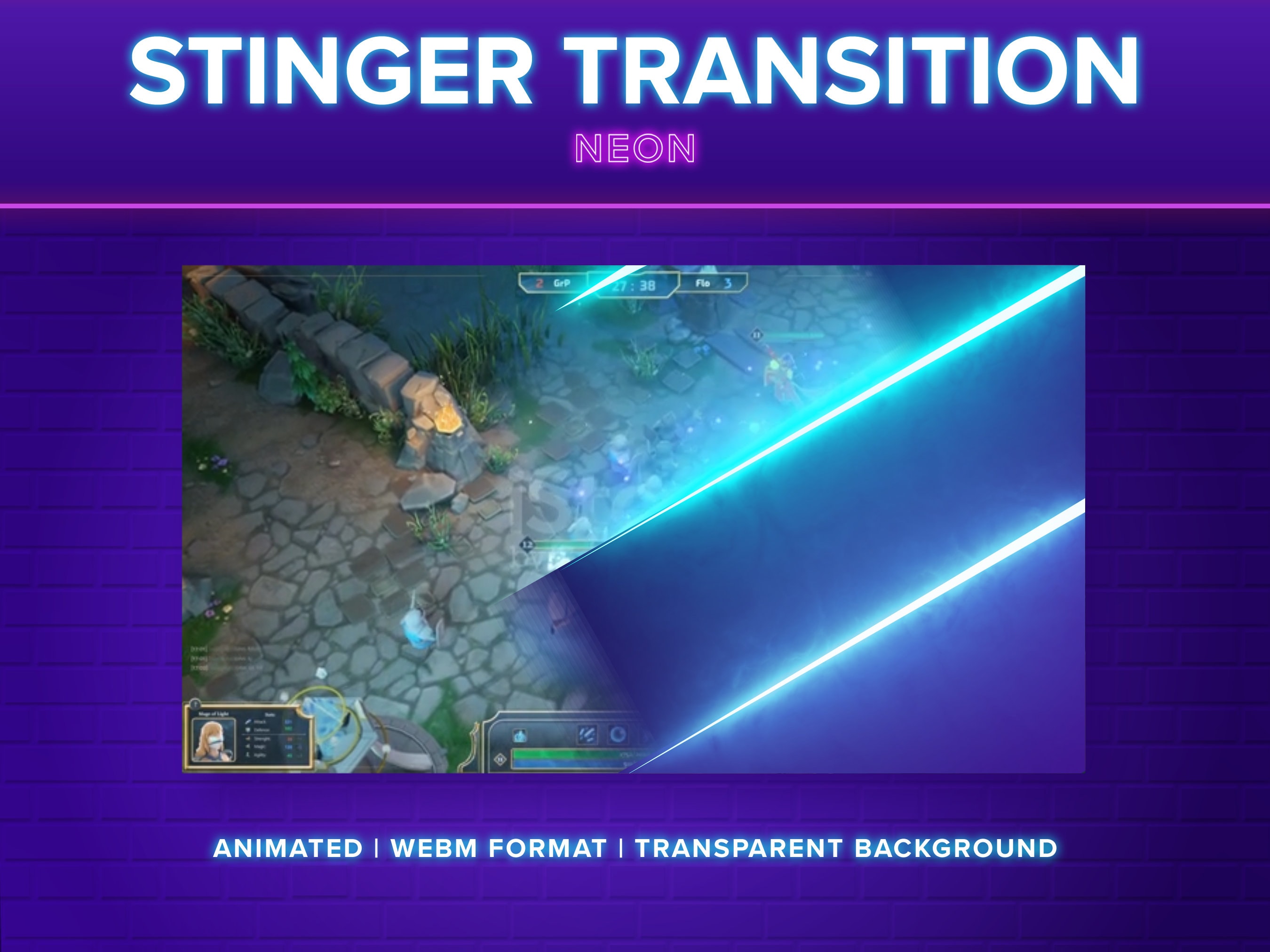Transition Neon Lights Stinger Stream | Pink & Cyan Sci-fi Cyber ...
