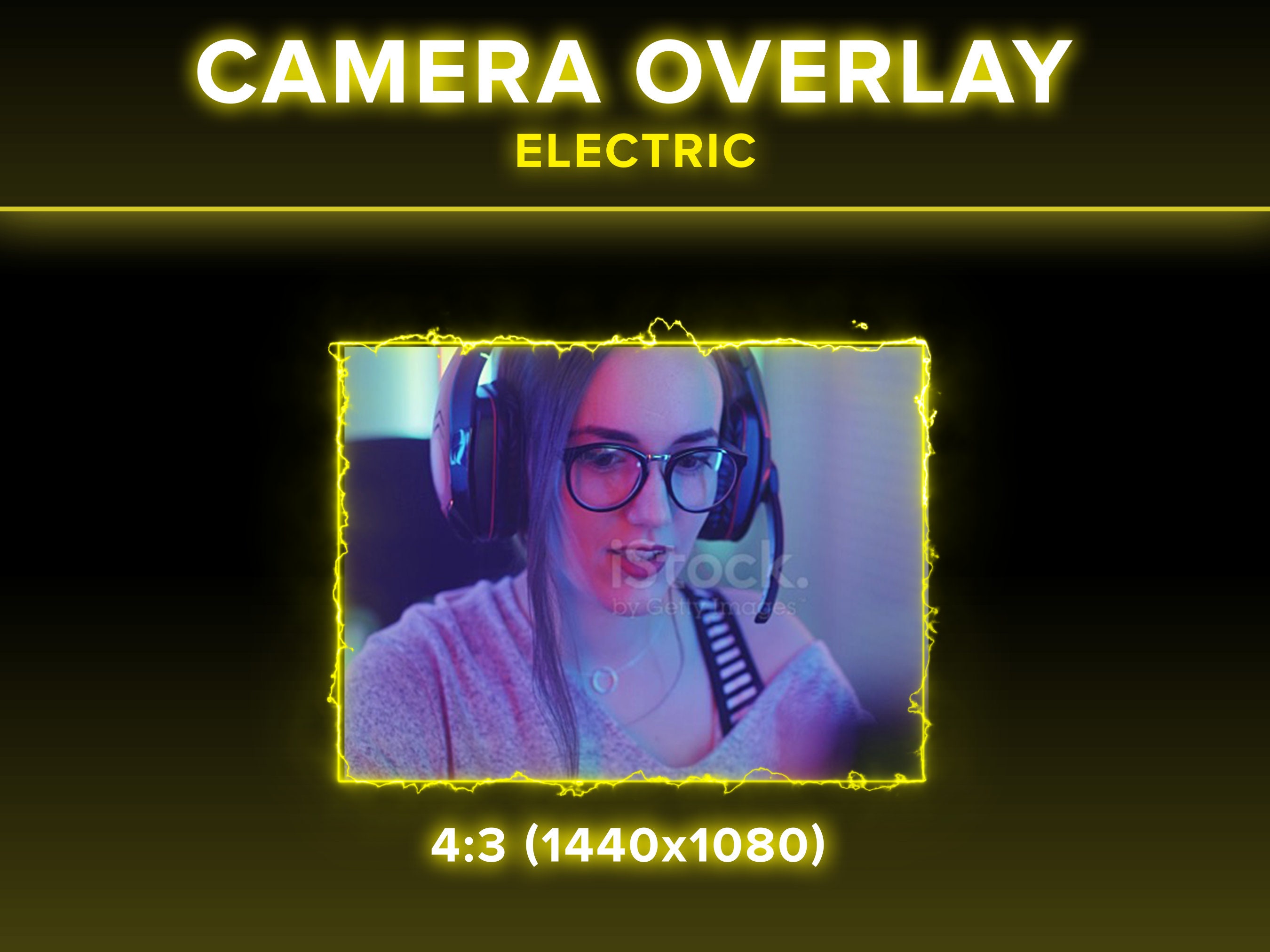 Animated Electric Camera Overlay Twitch | Customizable Color | Webcam ...