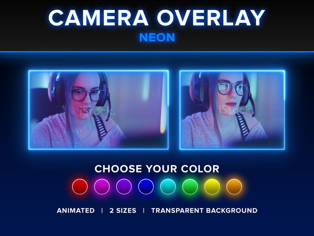 Animated Neon Camera Overlay Twitch | Customizable Color | Webcam ...