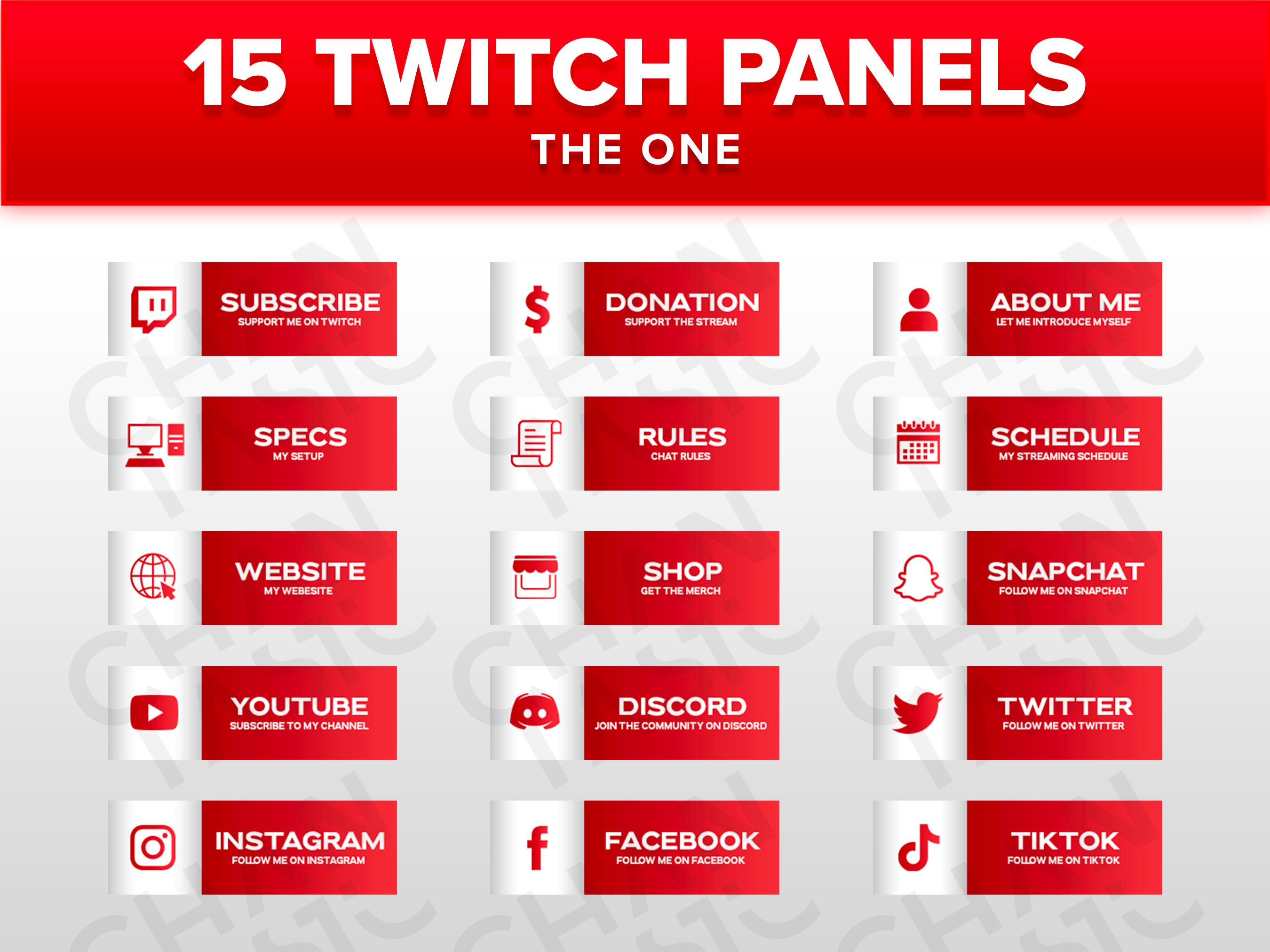 15 Red Twitch Panels | "the One" | Twitch Stream Design | English ...