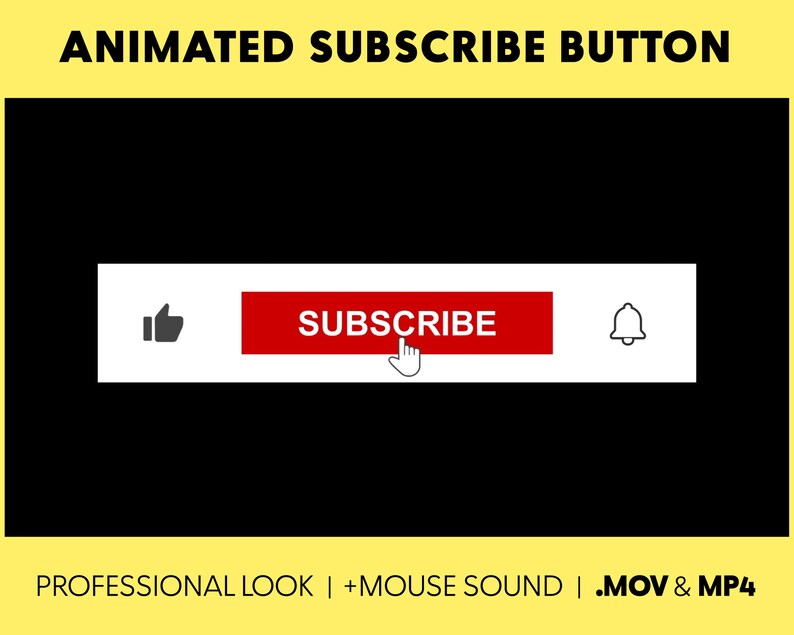 Animated Subscribe Button for Professional Youtube Channel - Etsy