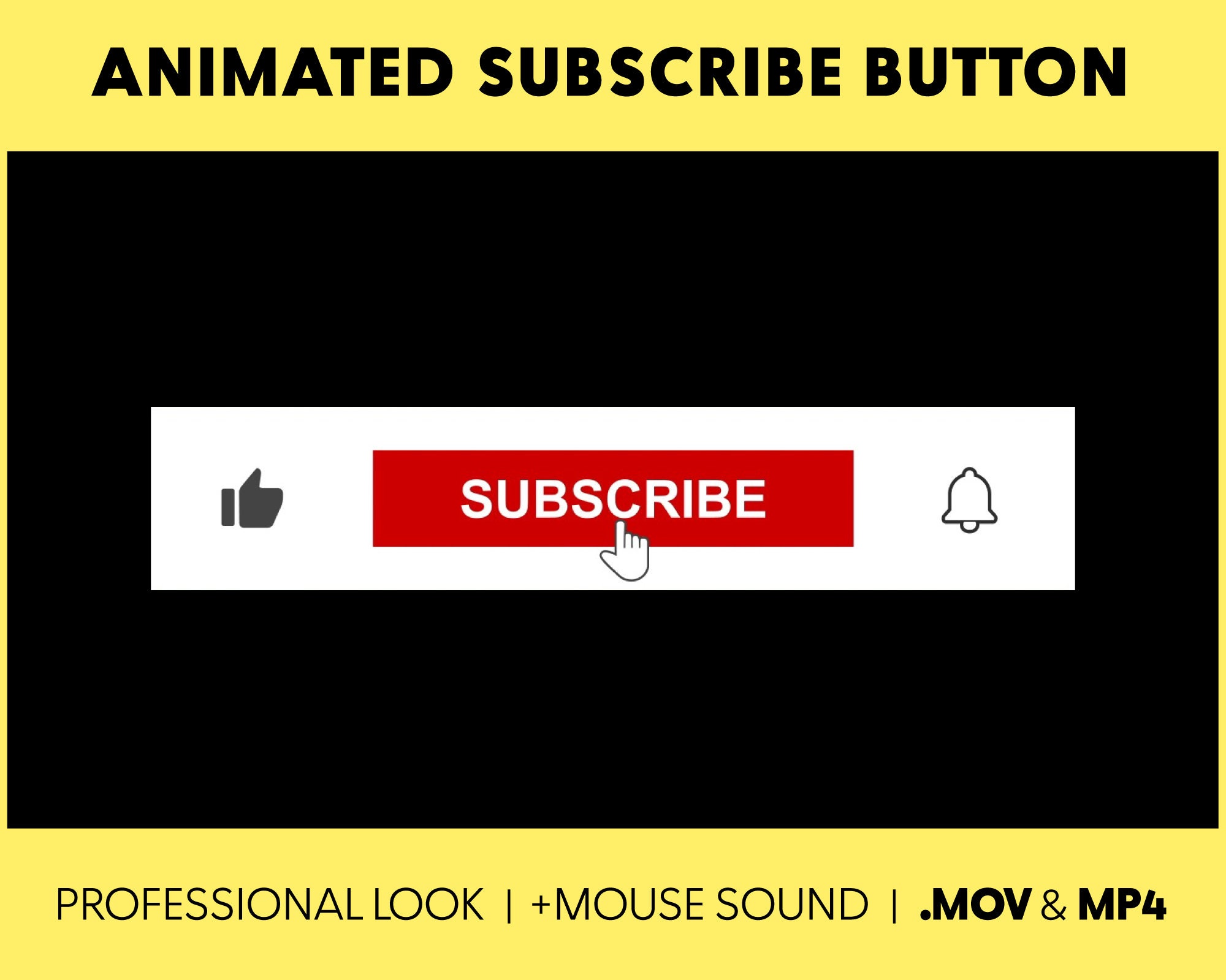 Animated Subscribe Button for Professional Youtube Channel - Etsy