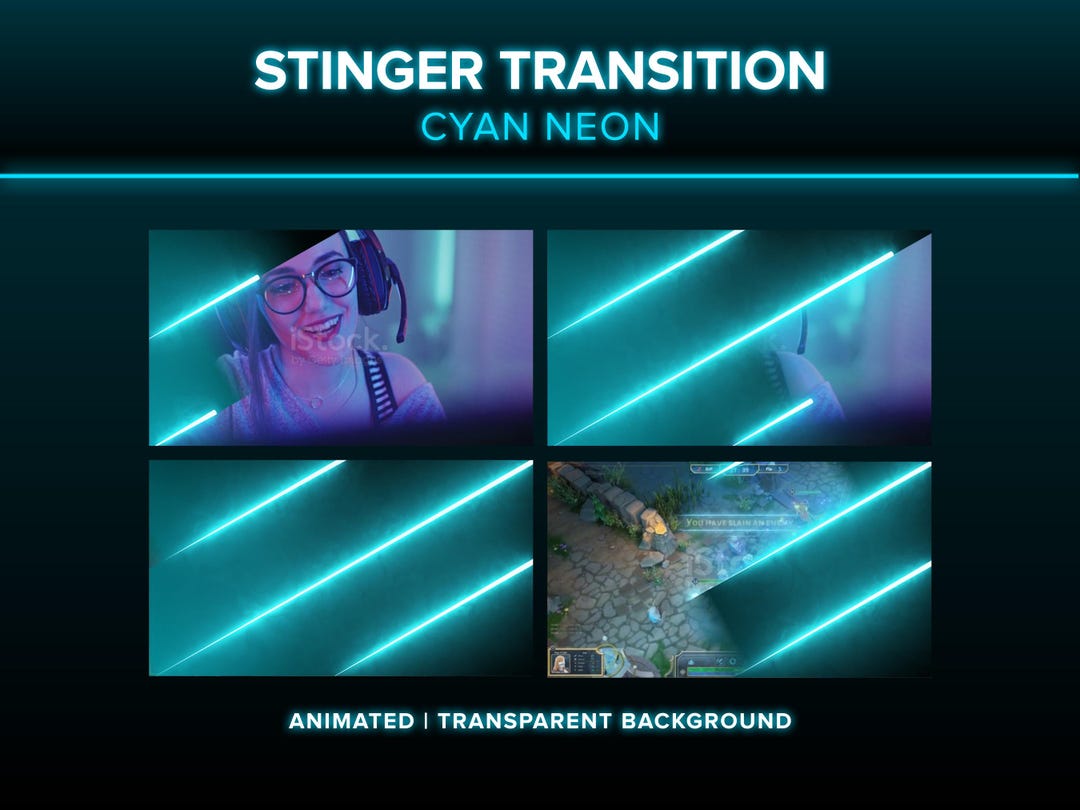 Cyan Neon Lightsaber Stream Transition | Light Glowing Stinger | Sci-fi ...