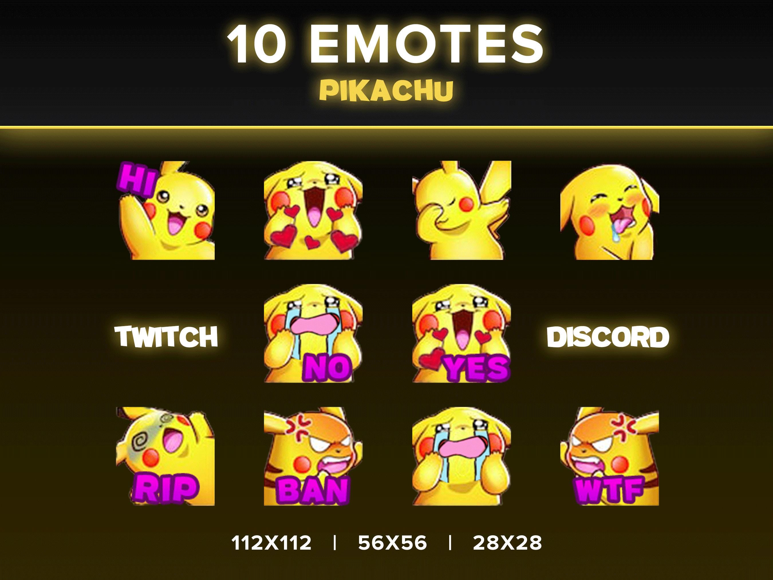 10 Pikachu Emotes | Cute Pokemon Emote Pack | for Twitch or Discord - Etsy
