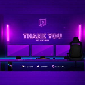 Animated Twitch Pack NEON Lights | Sci-fi Pink & Cyan Lights Stream ...