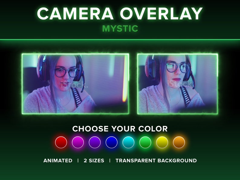 Animated Mystic Camera Overlay Twitch | Customizable Color | Webcam ...