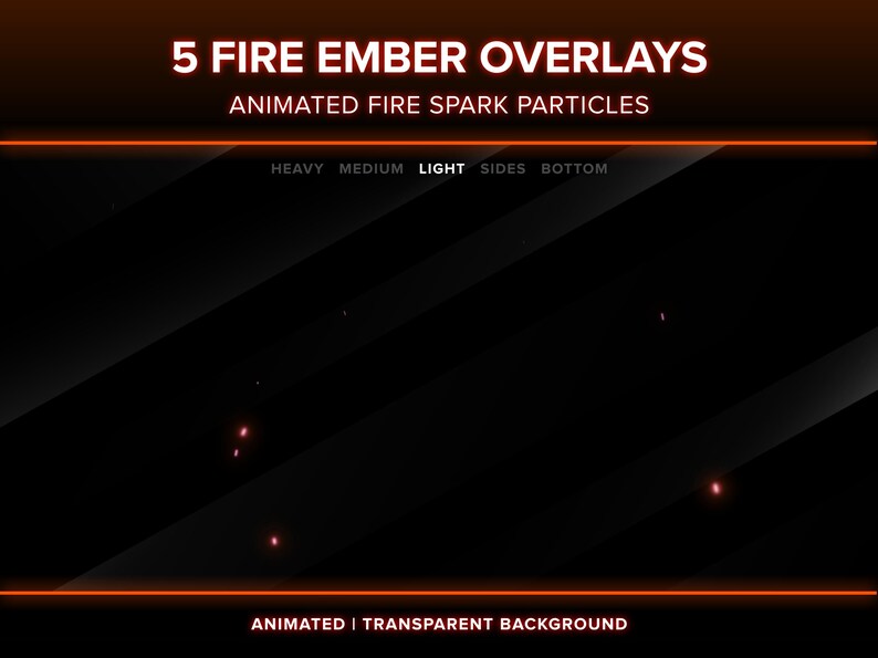 5 Fire Ember Overlays | Animated Fire Sparks Background | Vtuber Scene ...