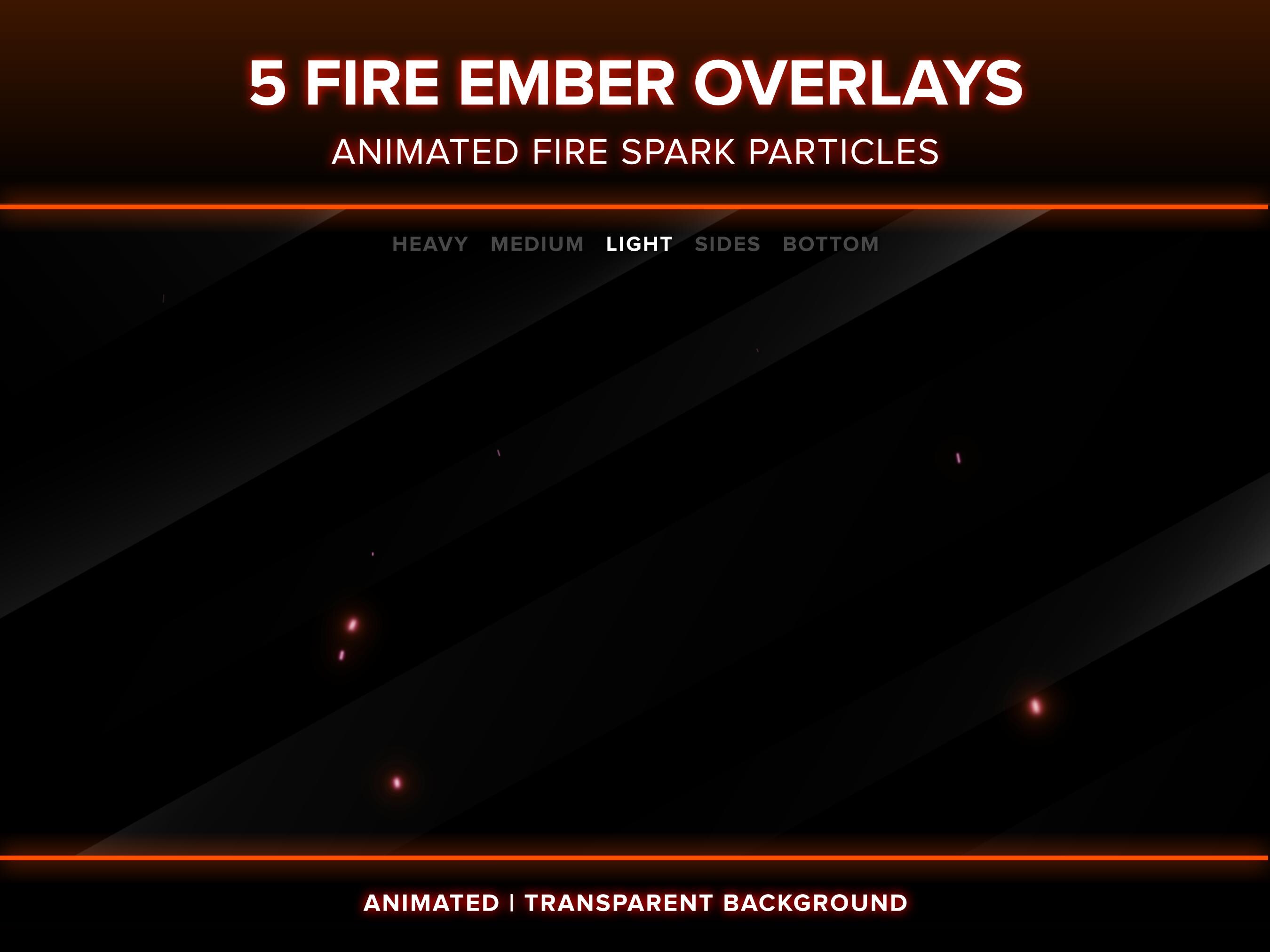 5 Fire Ember Overlays | Animated Fire Sparks Background | Vtuber Scene ...