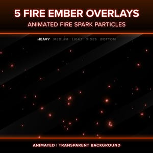 5 Fire Ember Overlays | Animated Fire Sparks Background | Vtuber Scene ...