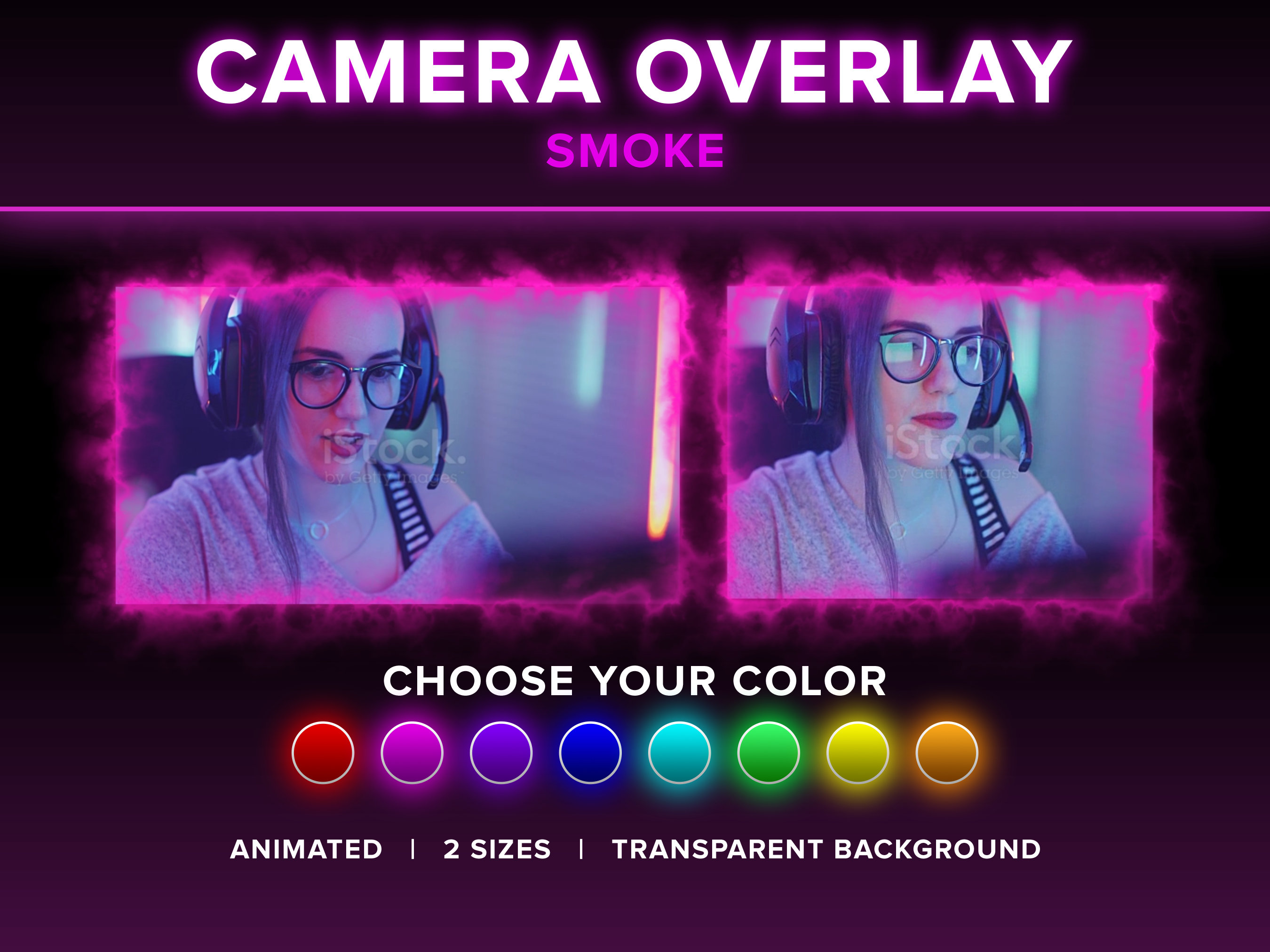 Animated Smoke Camera Overlay Twitch Customizable Color Webcam Border ...