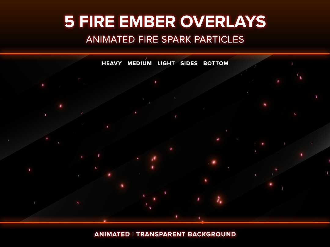 5 Fire Ember Overlays | Animated Fire Sparks Background | Vtuber Scene ...