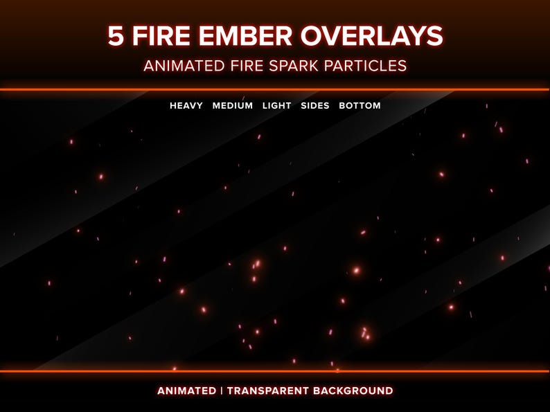 5 Fire Ember Overlays | Animated Fire Sparks Background | Vtuber Scene ...