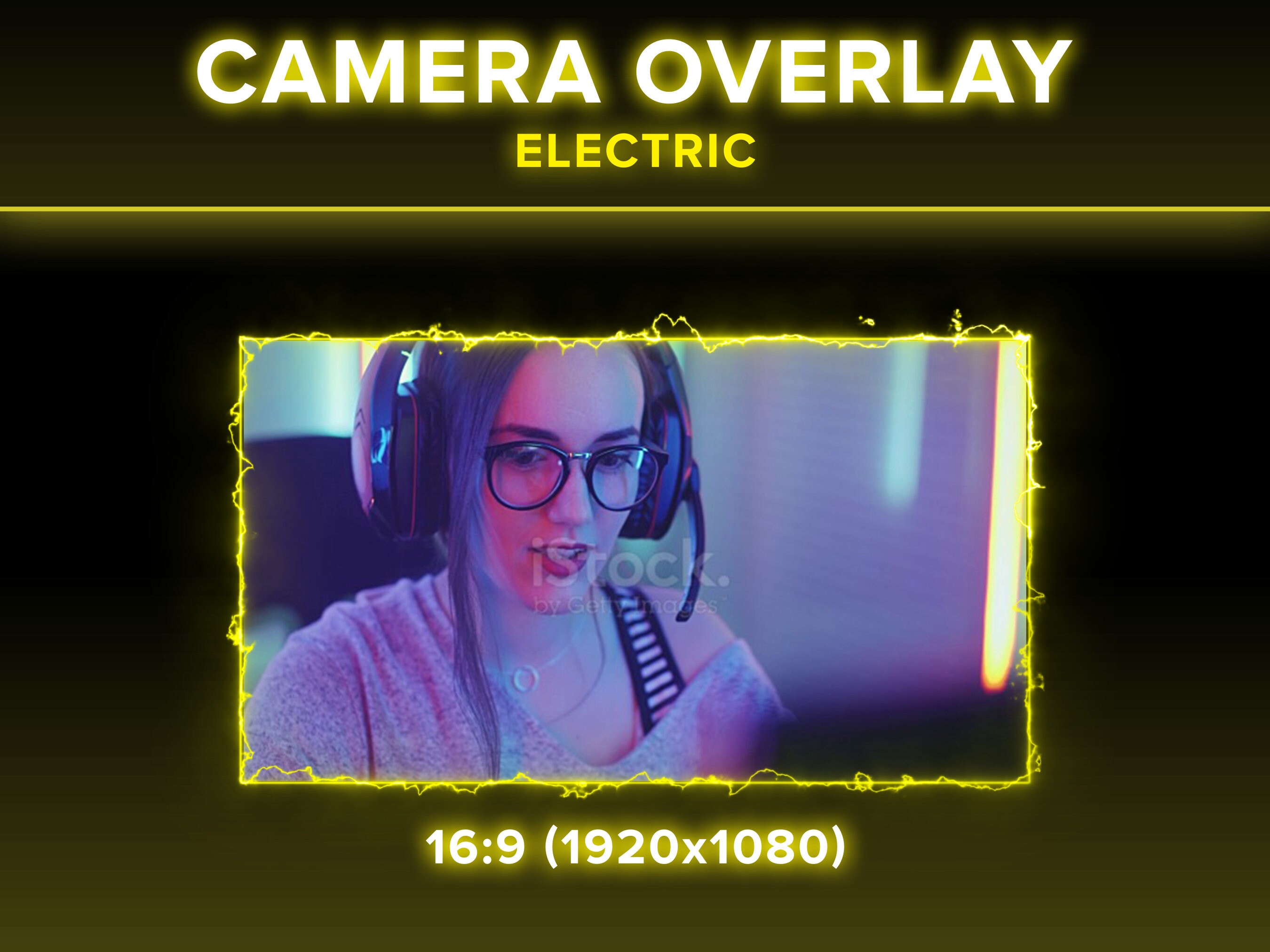 Animated Electric Camera Overlay Twitch | Customizable Color | Webcam ...