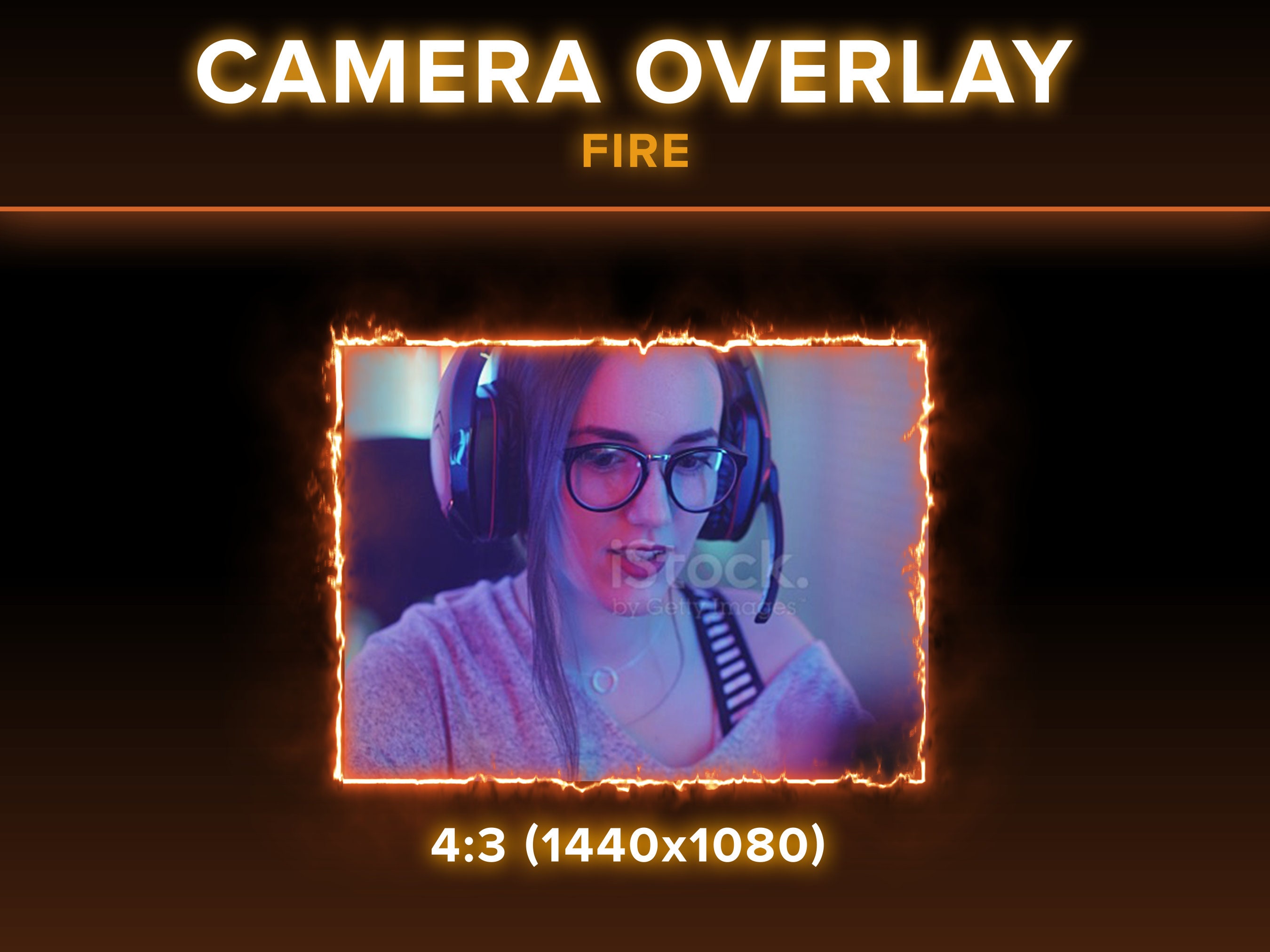 Animated Fire Camera Overlay Twitch Customizable Color Webcam Border ...