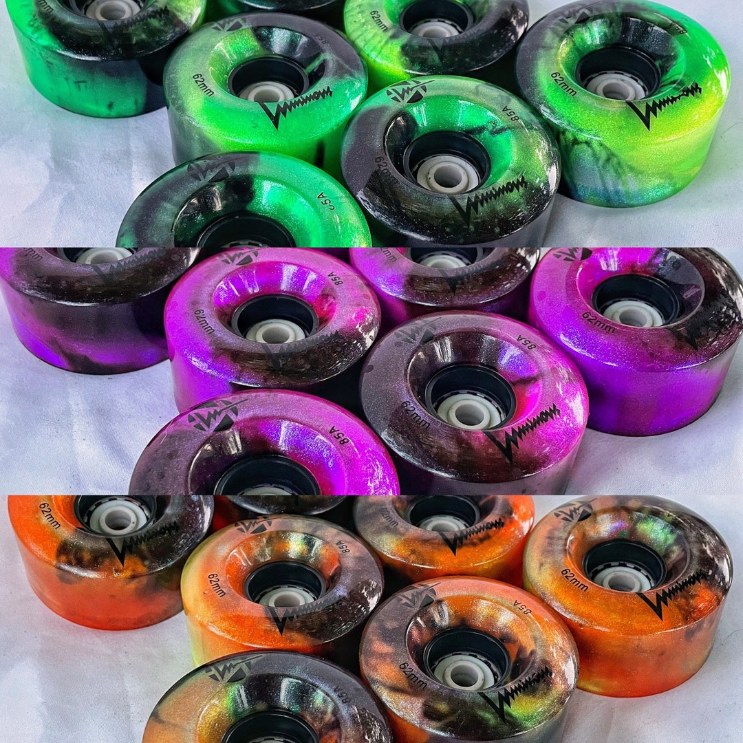 Galaxy Dyed Black Pearl Luminous Wheels, 62mm X 85A (sets of 4) - Etsy