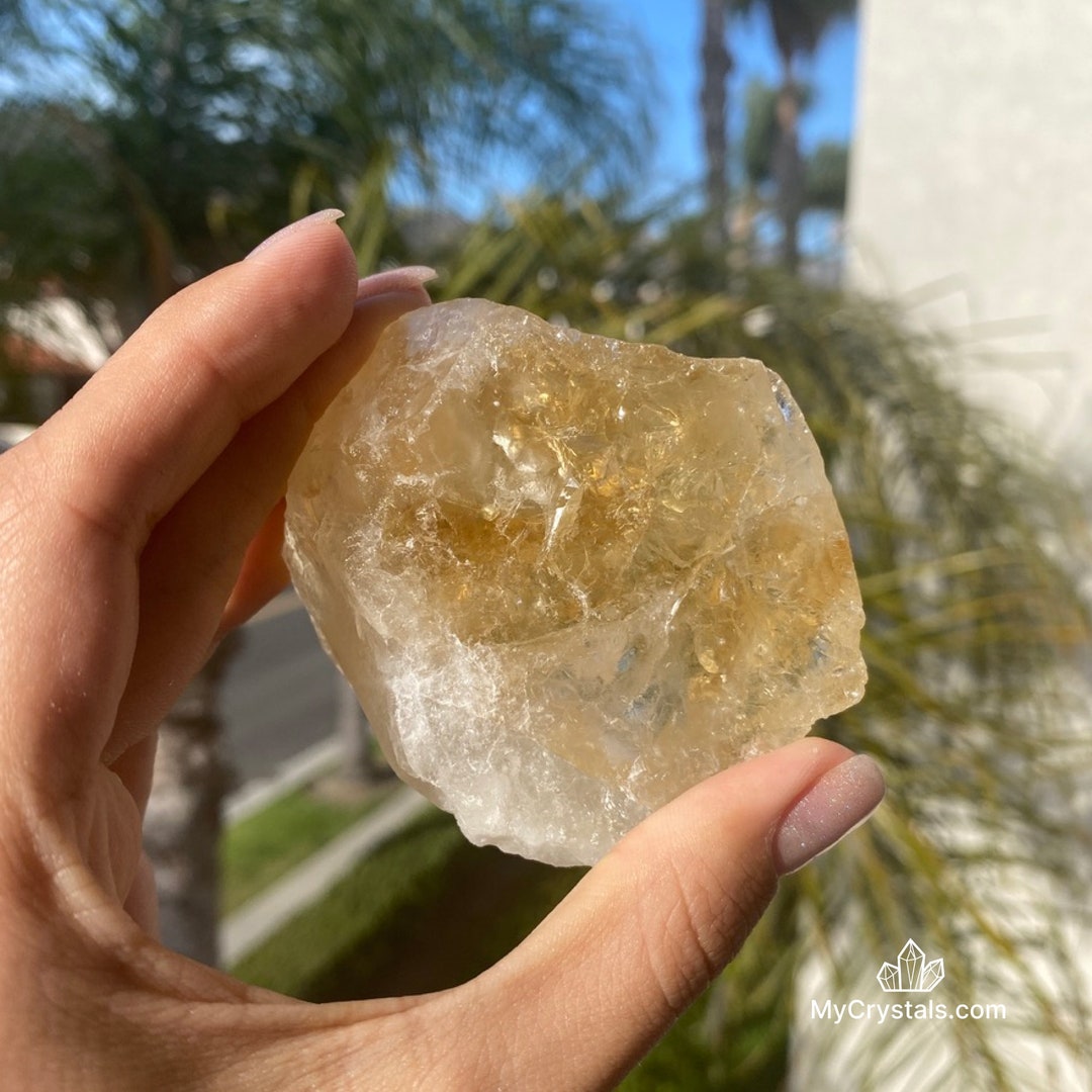 Natural Rough Citrine Crystal Rough Yellow Raw Stone Protection and Energizing Crystals Genuine ...