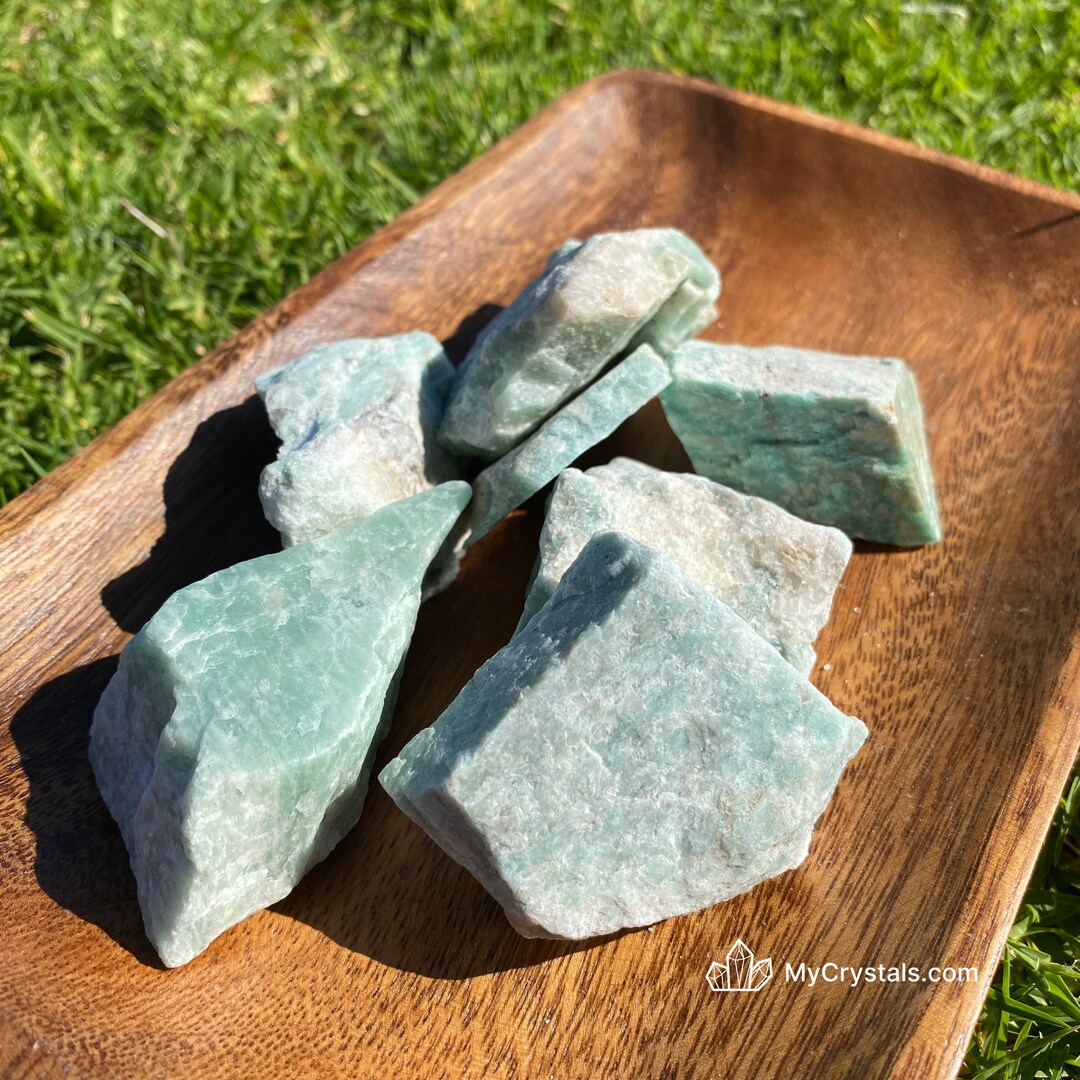 Natural Rough Amazonite Crystal Green Raw Stone Courage - Etsy