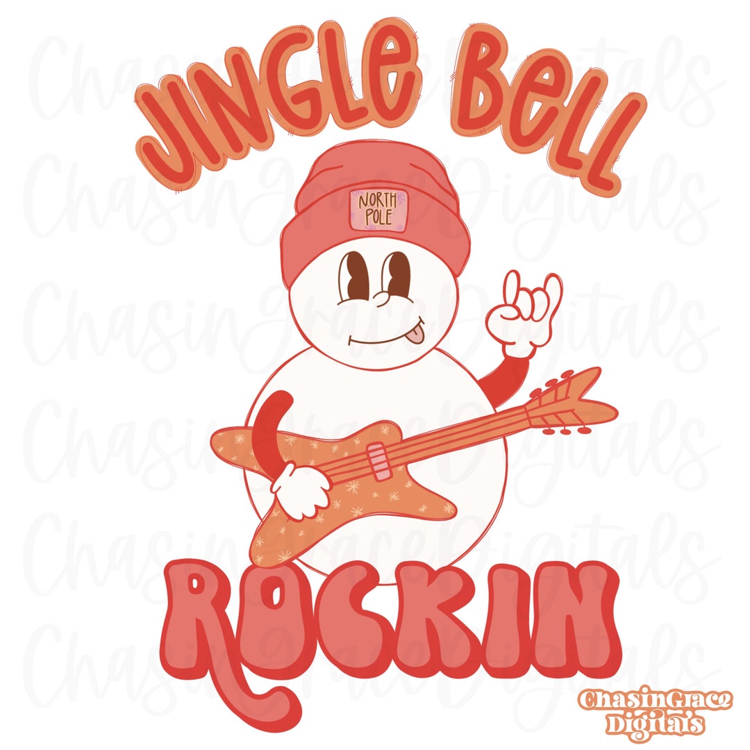 Jingle Bell Rockin, PNG, Snowman, Retro, Christmas, Digital Download ...