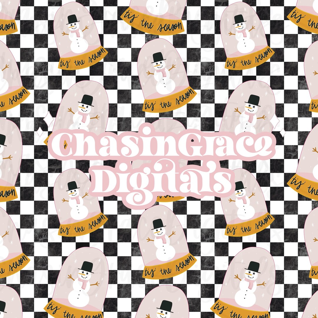 Retro Christmas, PNG, Seamless File, Digital Paper, Hohoho, Snow Globes ...