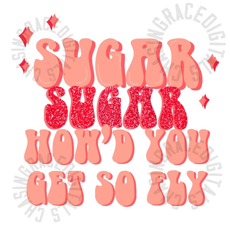 Suga Suga, Sugar, PNG, INSTANT DOWNLOAD, Valentines, Love, Cute, Retro ...