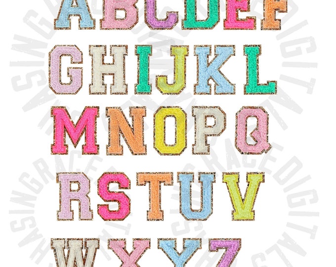 Varsity Letters, Alphabet, Instant Download, Digital Download, Retro ...