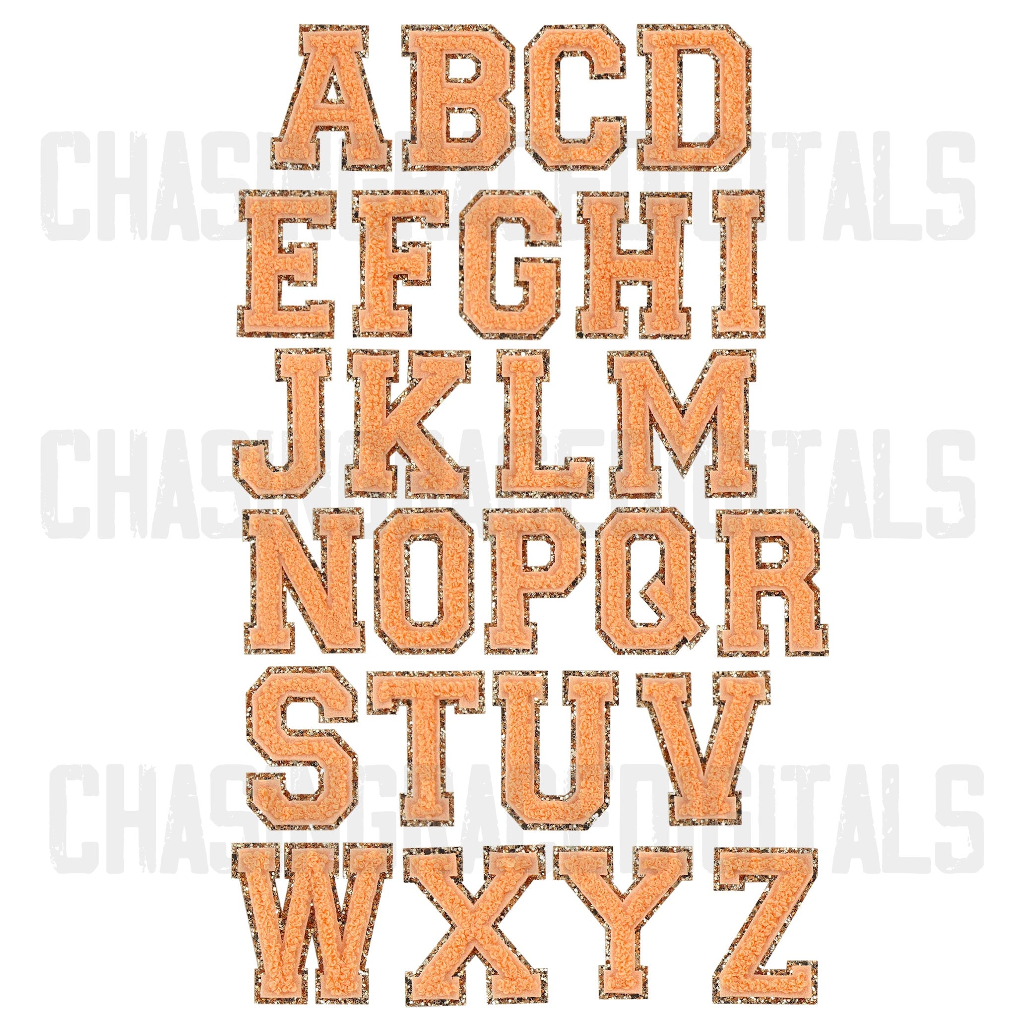 Peach Varsity Letters DIGITAL DOWNLOAD Orange Peach - Etsy