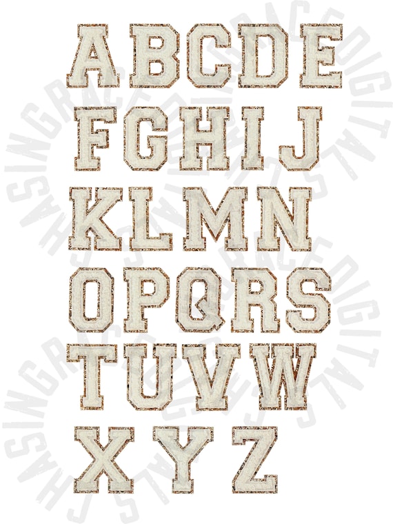 White Varsity Letters PNG Digital Download INSTANT - Etsy