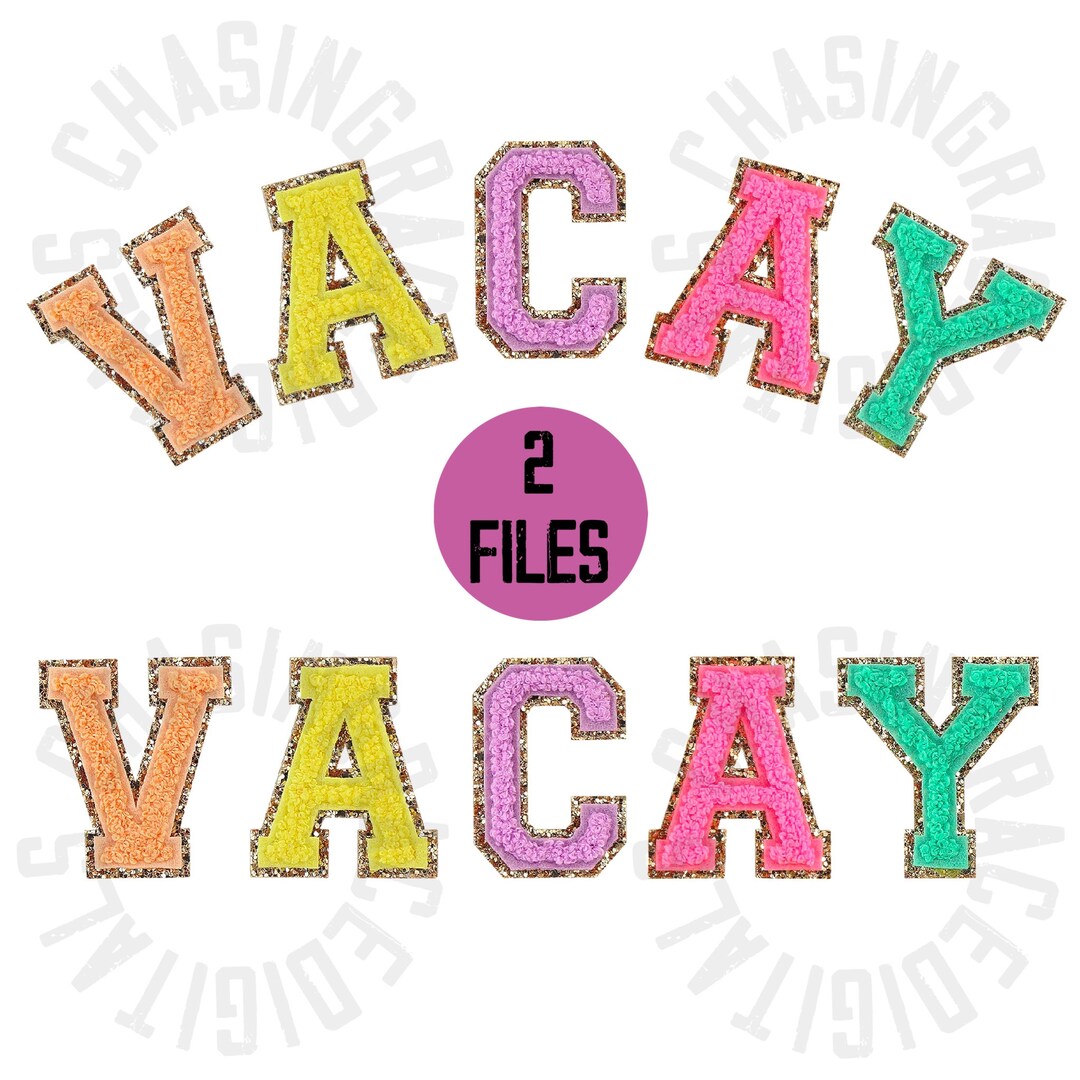 Vacay PNG, Varsity Letters, DIGITAL DOWNLOAD, Travel, Vacation, Retro ...