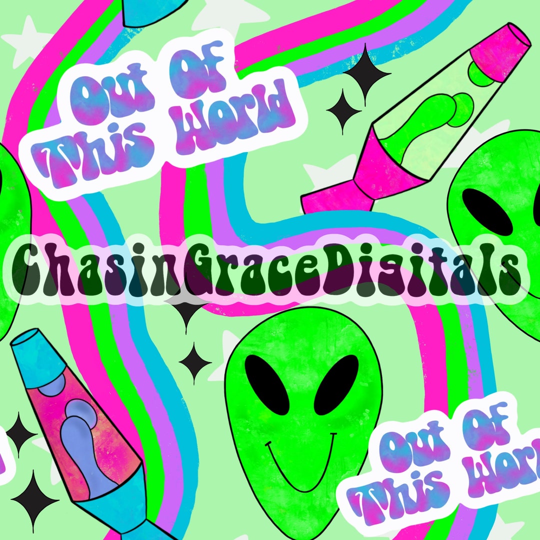 Retro Alien Seamless File, Digital Download, Digital Paper, Alien ...